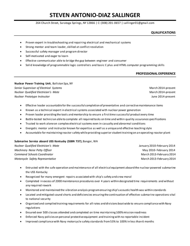 SallingerSteven_Resume (1) | DOCX | Careers