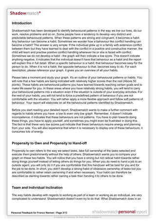 Shadow Match Personal Report | PDF