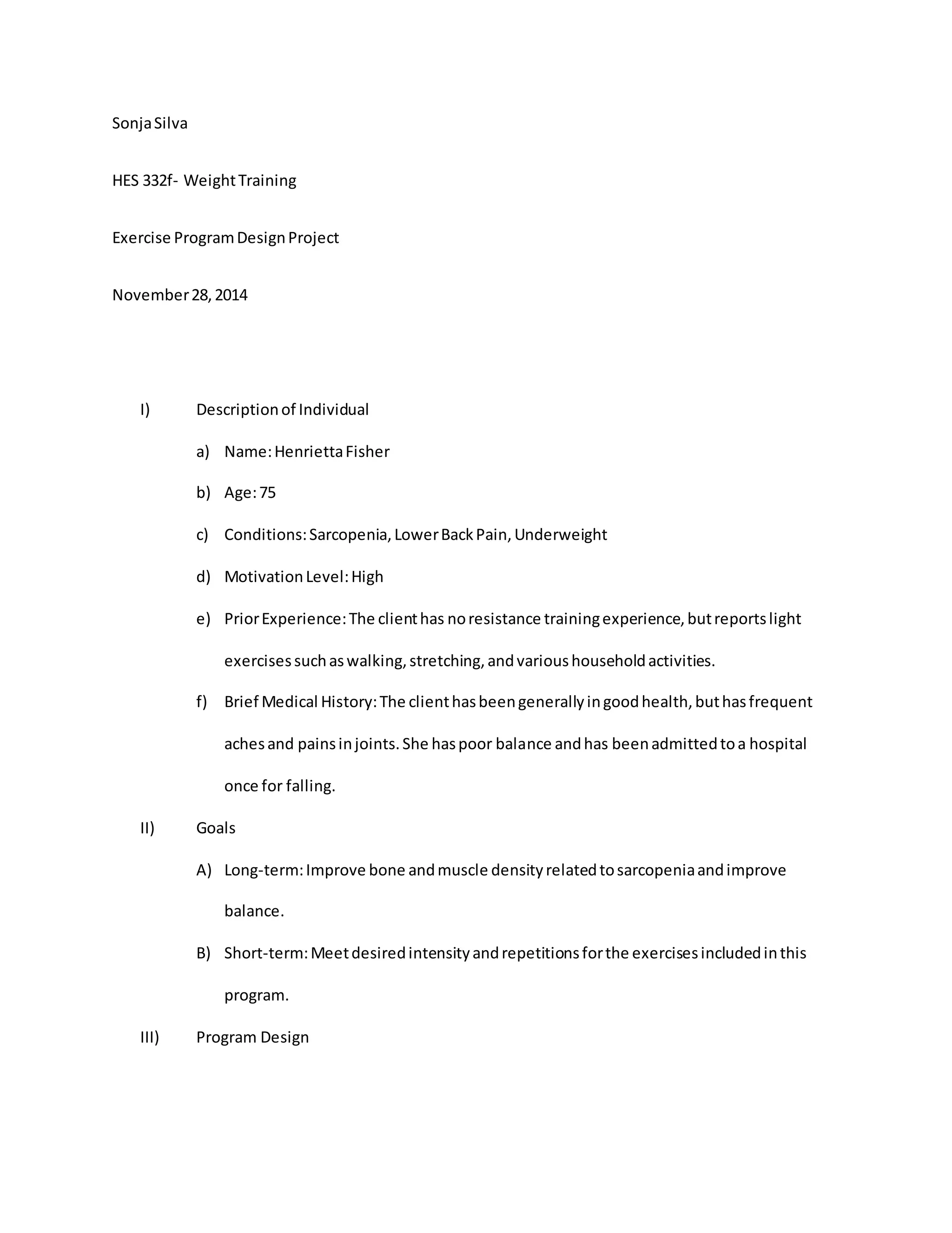 Exercise Program Design | PDF | Free Download