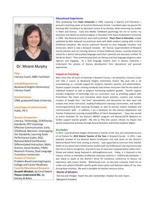 Dr. Miranti Murphy, NBCT Resume & Bio | PDF