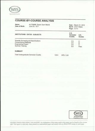 WES Credential Evaluation | PDF