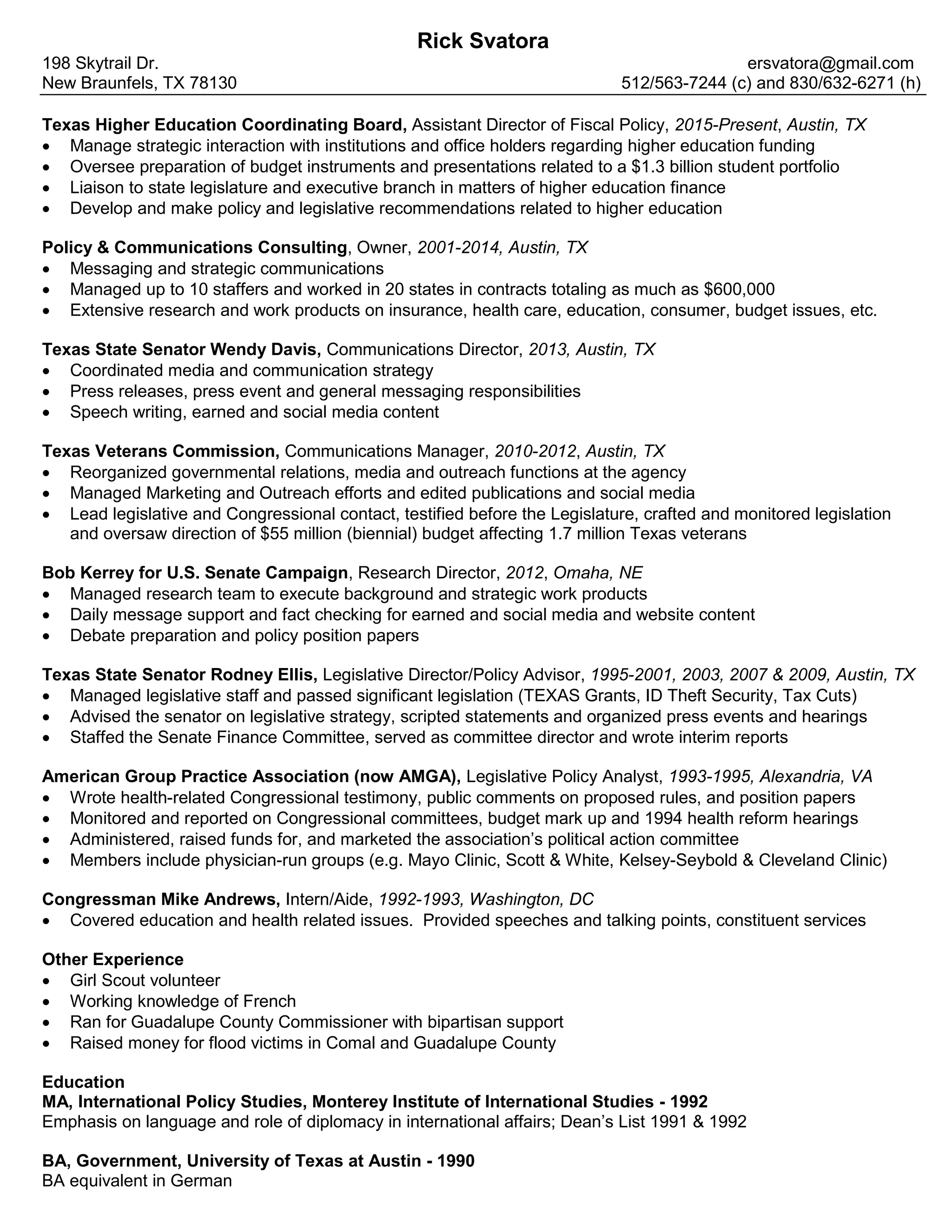 Resume_of_Rick_Svatora 02-15 | PDF