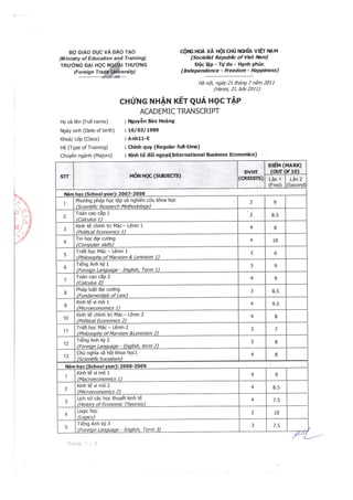 Academic Transcript | PDF