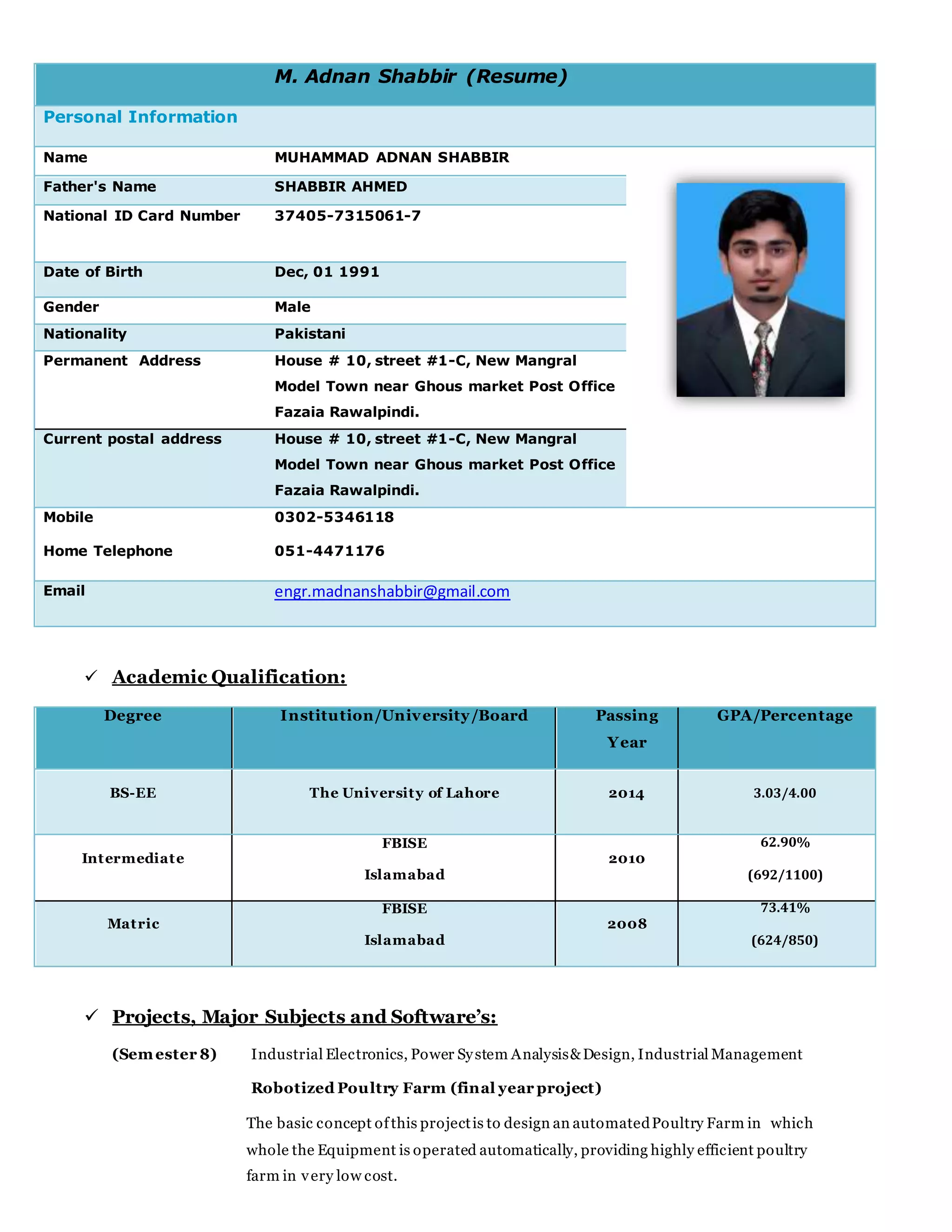 adnan resume | DOCX | Careers