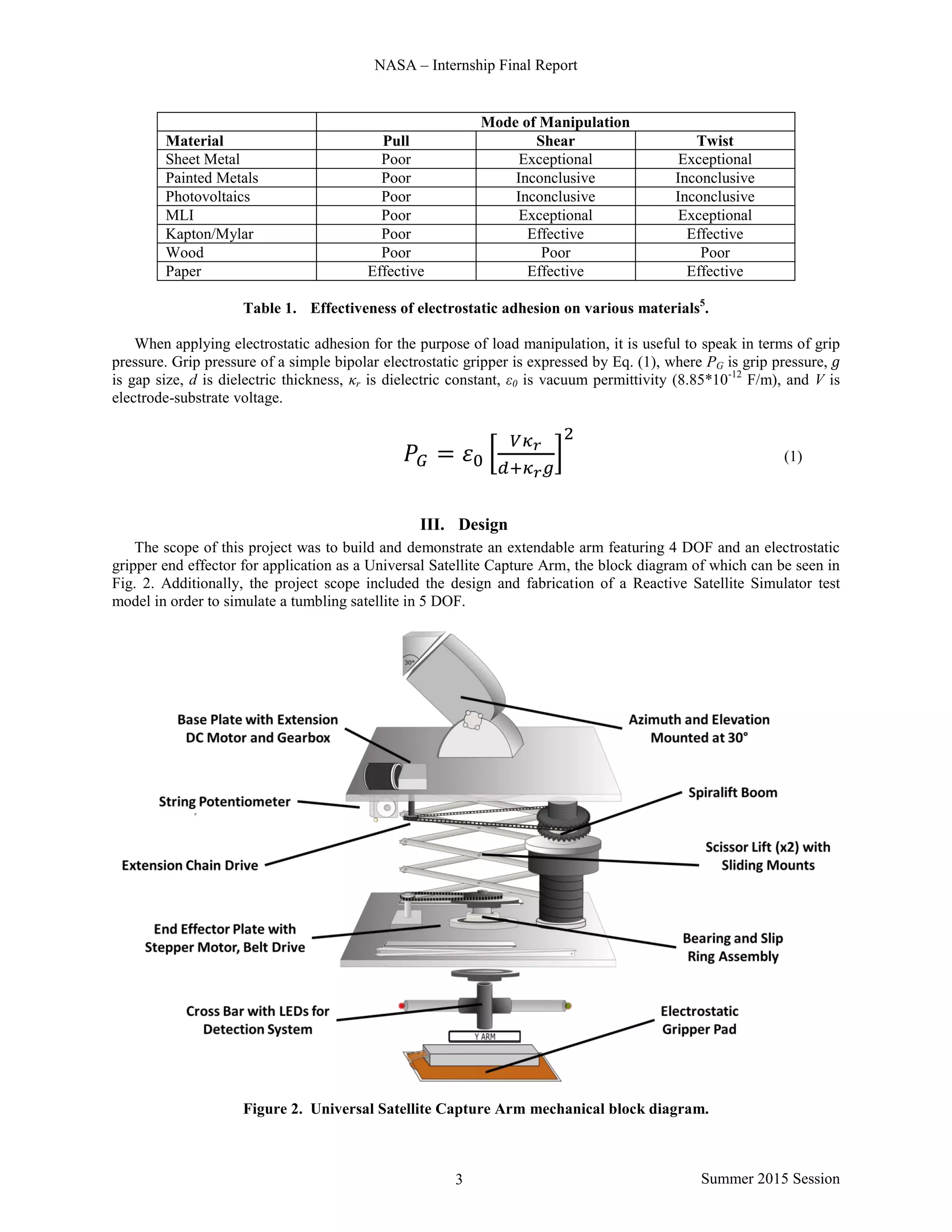 Extendable Electrostatic Gripper Paper Pdf Physics Science