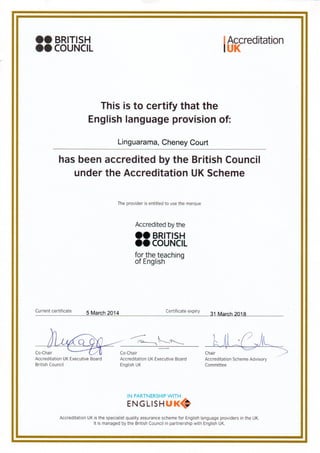 British Council Accreditation Cheney Court | PDF