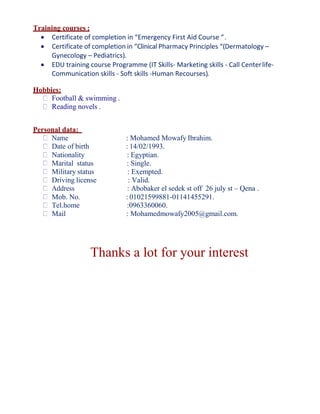 Mohamed Mowafy C.V | PDF