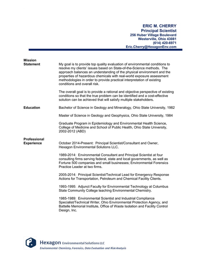 Cherry Eric 2016 General Resume RA | PDF