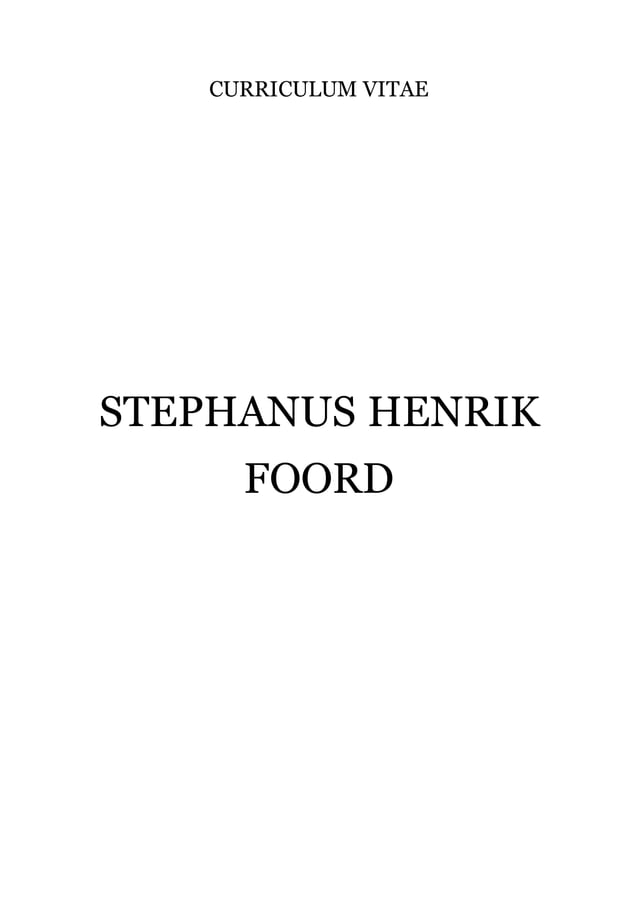 CURRICULUM VITAE SH FOORD | PDF
