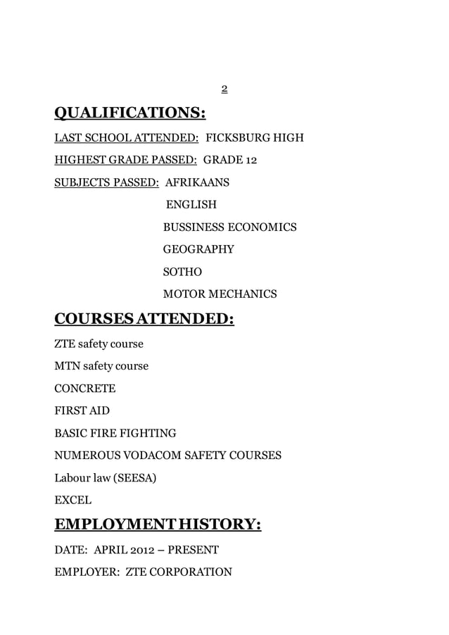 CURRICULUM VITAE SH FOORD | PDF