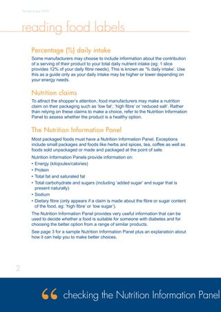 F8 aus reading food labels | PDF