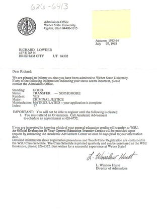 Weber College Acceptece Letter in Criminal Justice.PDF