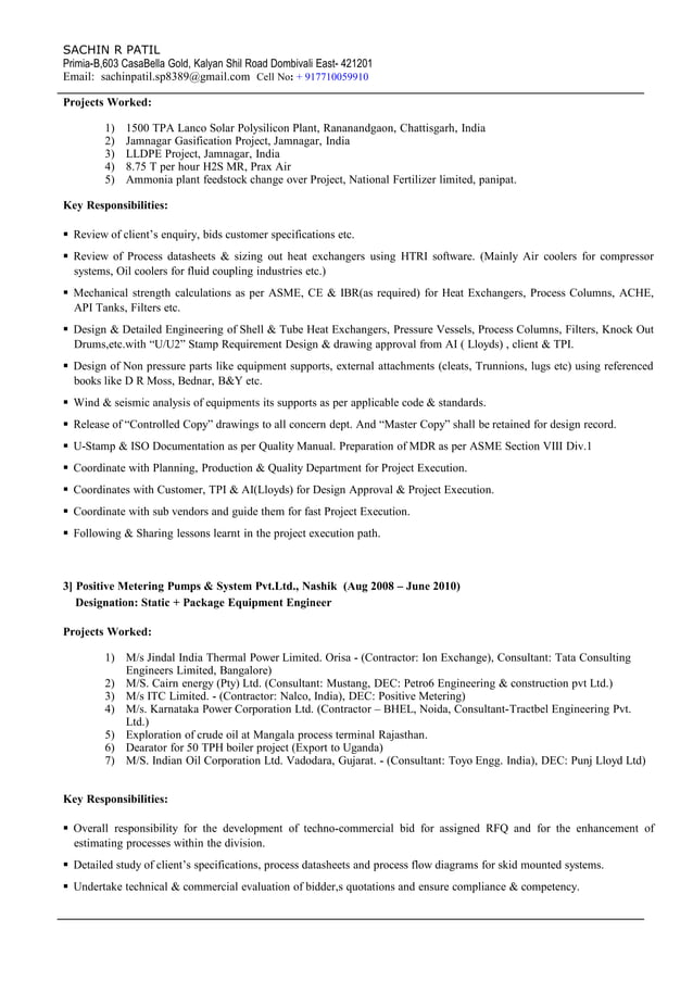 Resume_Mechanical(Static Equipments Engineer) SRP 9.5 yrs experience ...