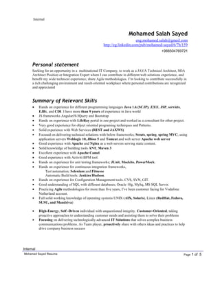 MohamedSalah-Resume | DOC | Web Development | Internet