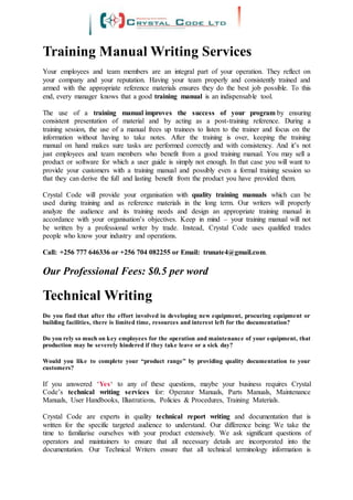Technical Writing Services_Crystal Code Limited | PDF