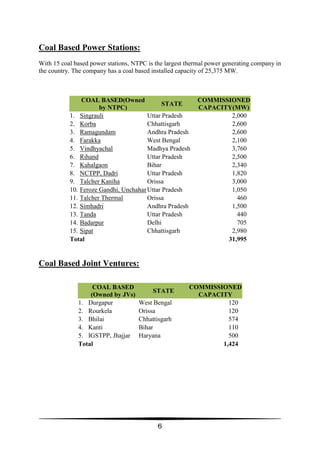 NTPC Project KORBA(SUPER THEMAL POWER PLANT) | PDF