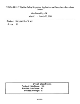 PHMSA Regulation Application Certificate | PDF
