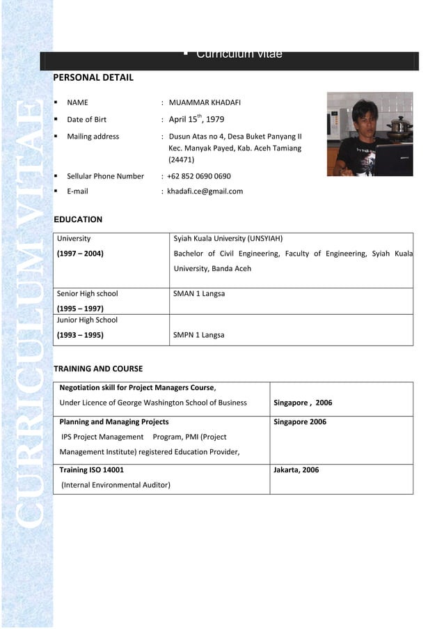 Muammar Khadafi CV | PDF