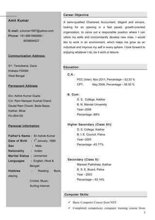 amit cv -ca inter with cover letter | DOC