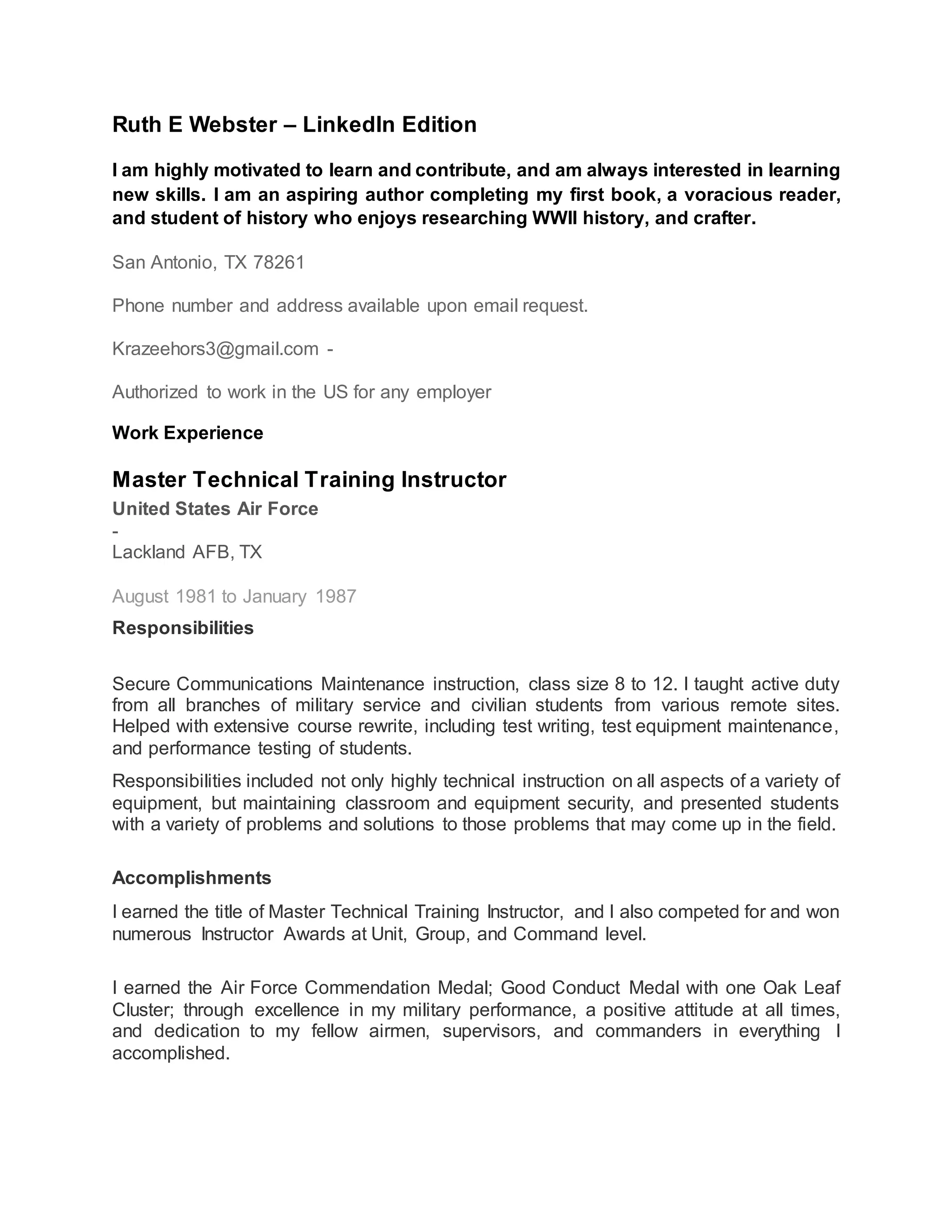 Webster Resume II | DOCX | Education industry | Industries