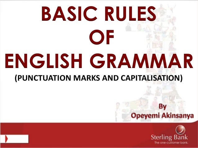 Basic Rules Of English Grammar