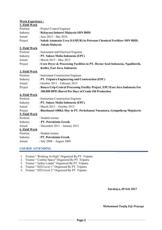 Curriculum Vitae Muhammad Taufiq | PDF | Chemistry | Science