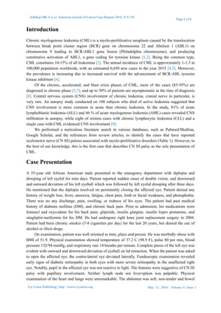 CML and third nerve palsy | PDF