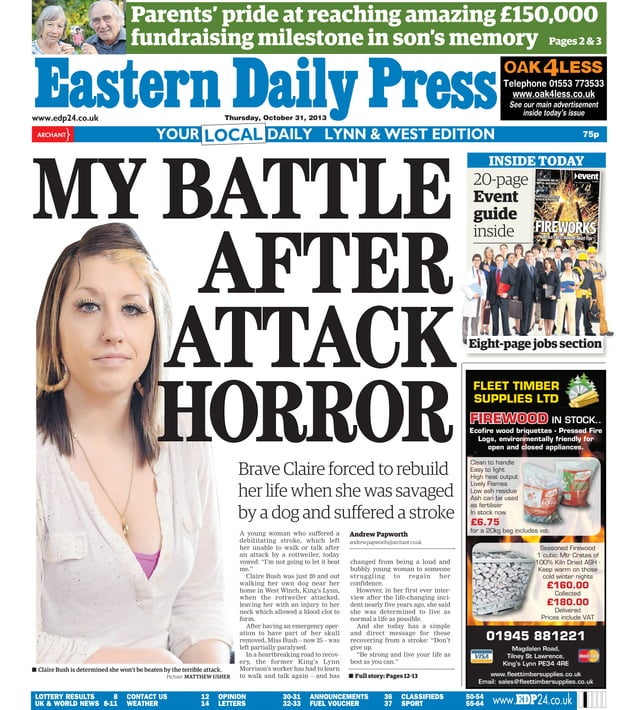 Eastern Daily Press Pages 1, 12 and 13 311013 | PDF