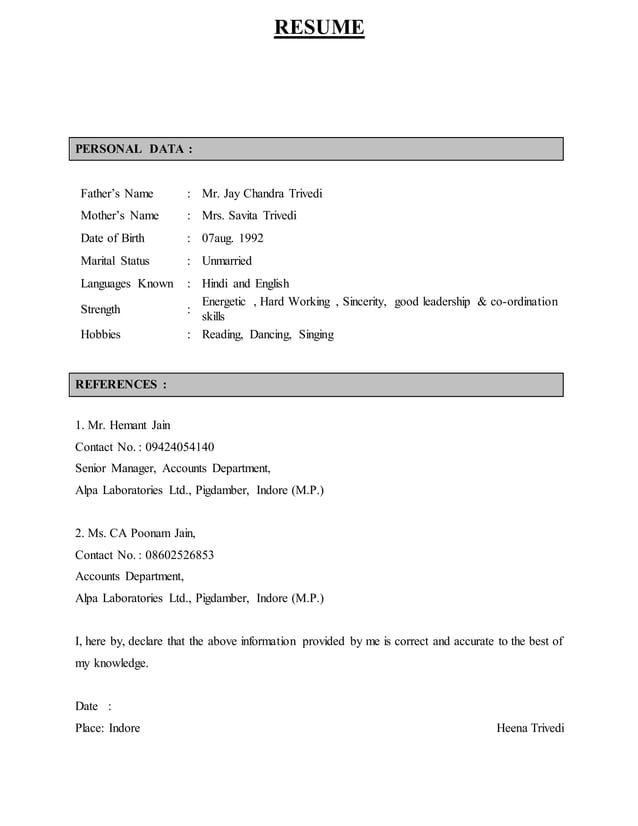 Resume heena (1) | DOCX