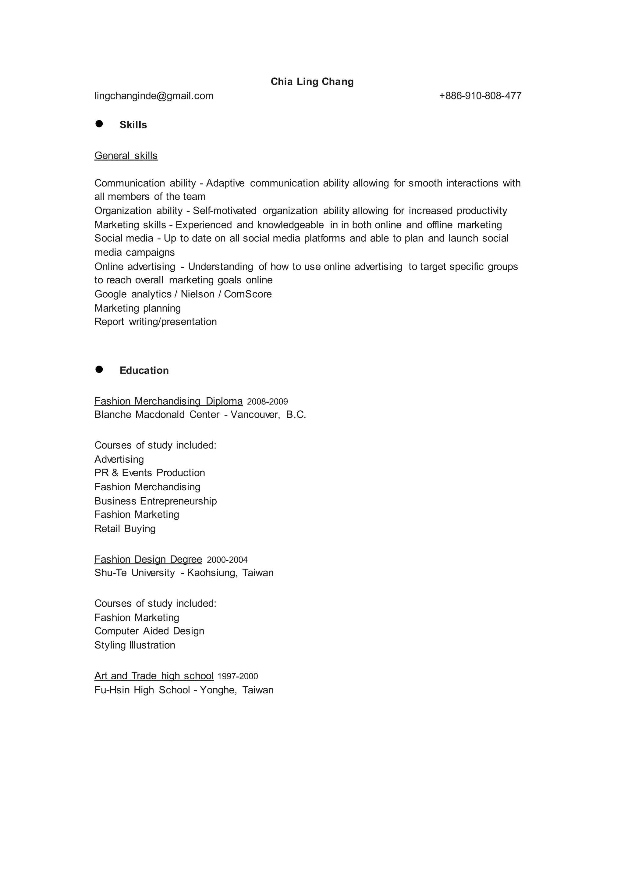 lingchang_resume | DOCX