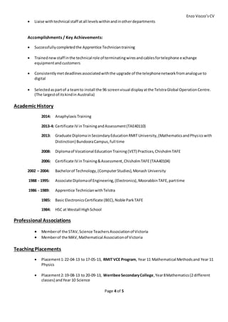 Enzo Vozzo's CV 2015 5p | DOCX