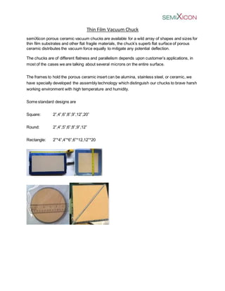 Thin Film Vacuum Chuck | PDF