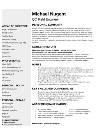 QC Field Engineer 2016 | PDF | Civil Engineering Industry | Industries