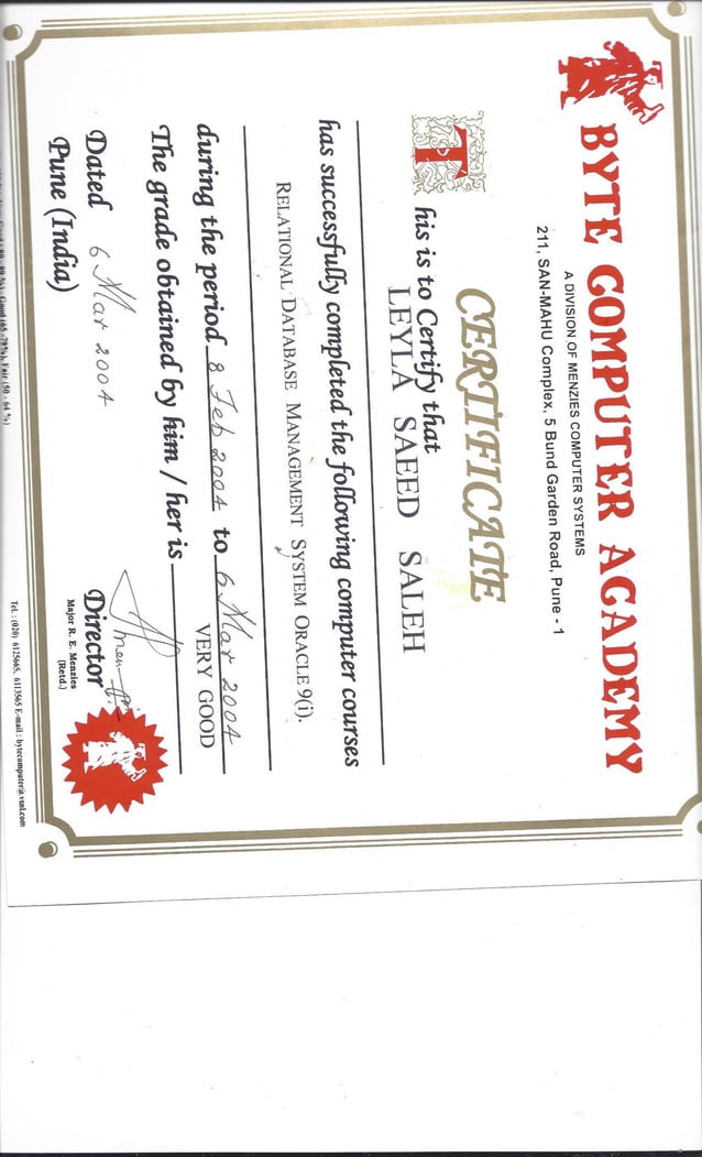 ORACLE CERTIFICATE | PDF