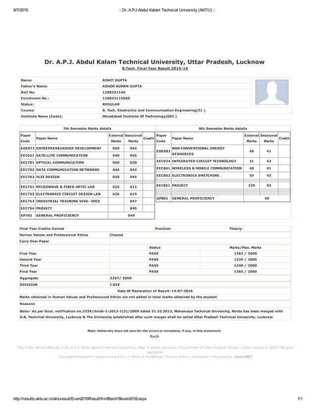 rohit marksheet | PDF