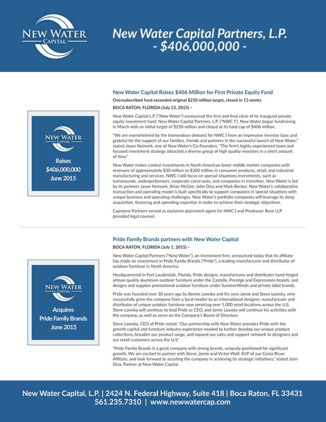 NWC Tear Sheet | PDF