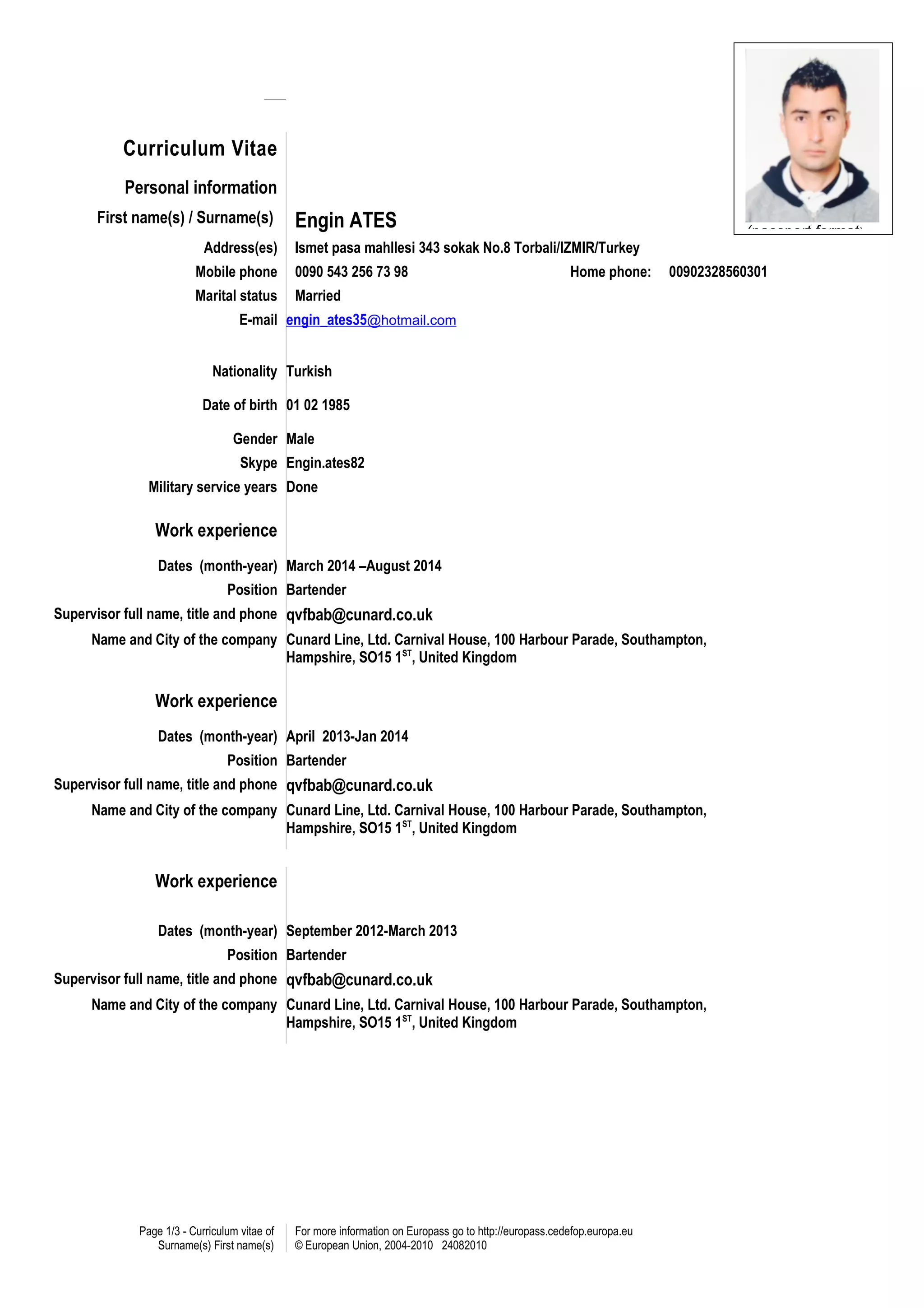 ATES Engin CV | DOC
