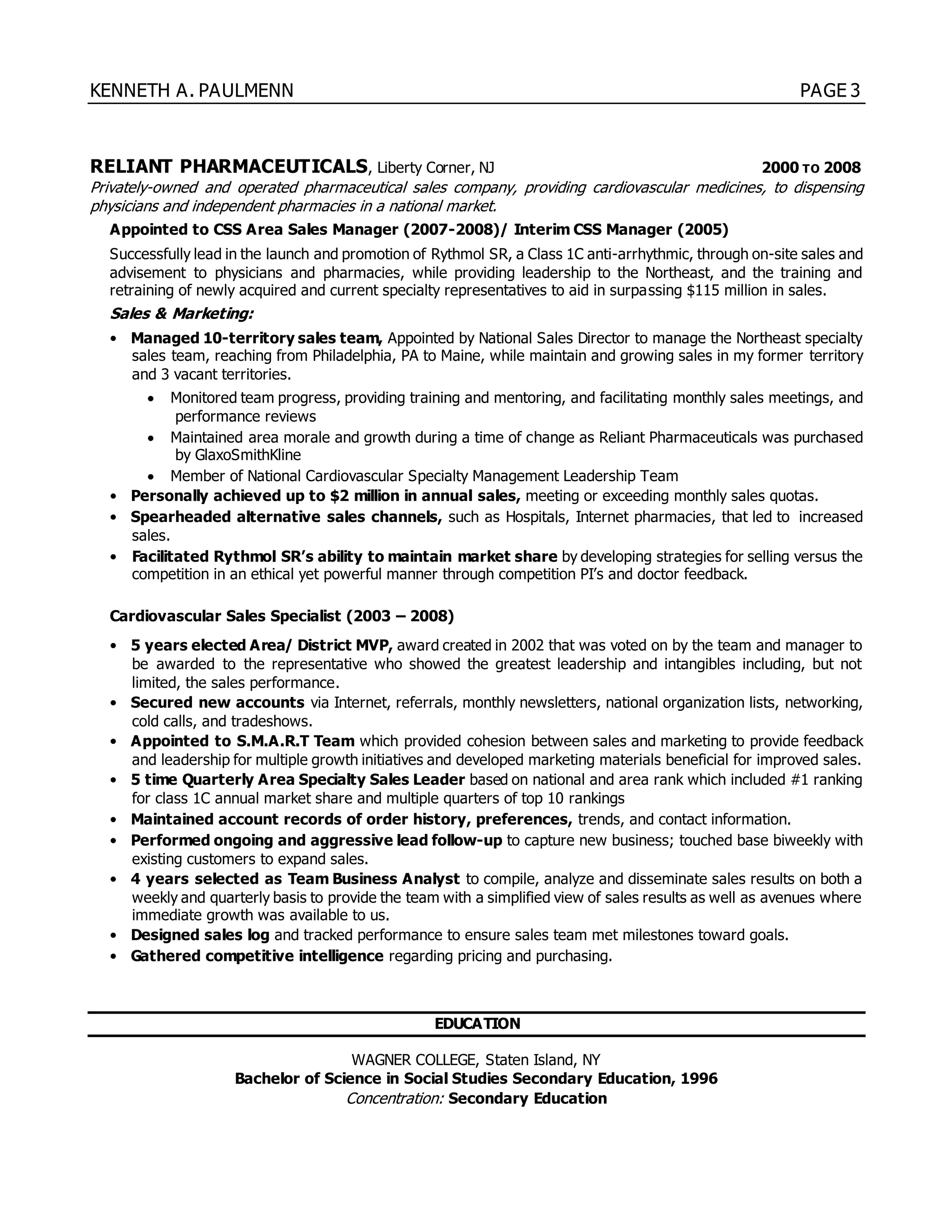 2014 Ken Resume | DOCX | Pharmaceutical Industry | Industries