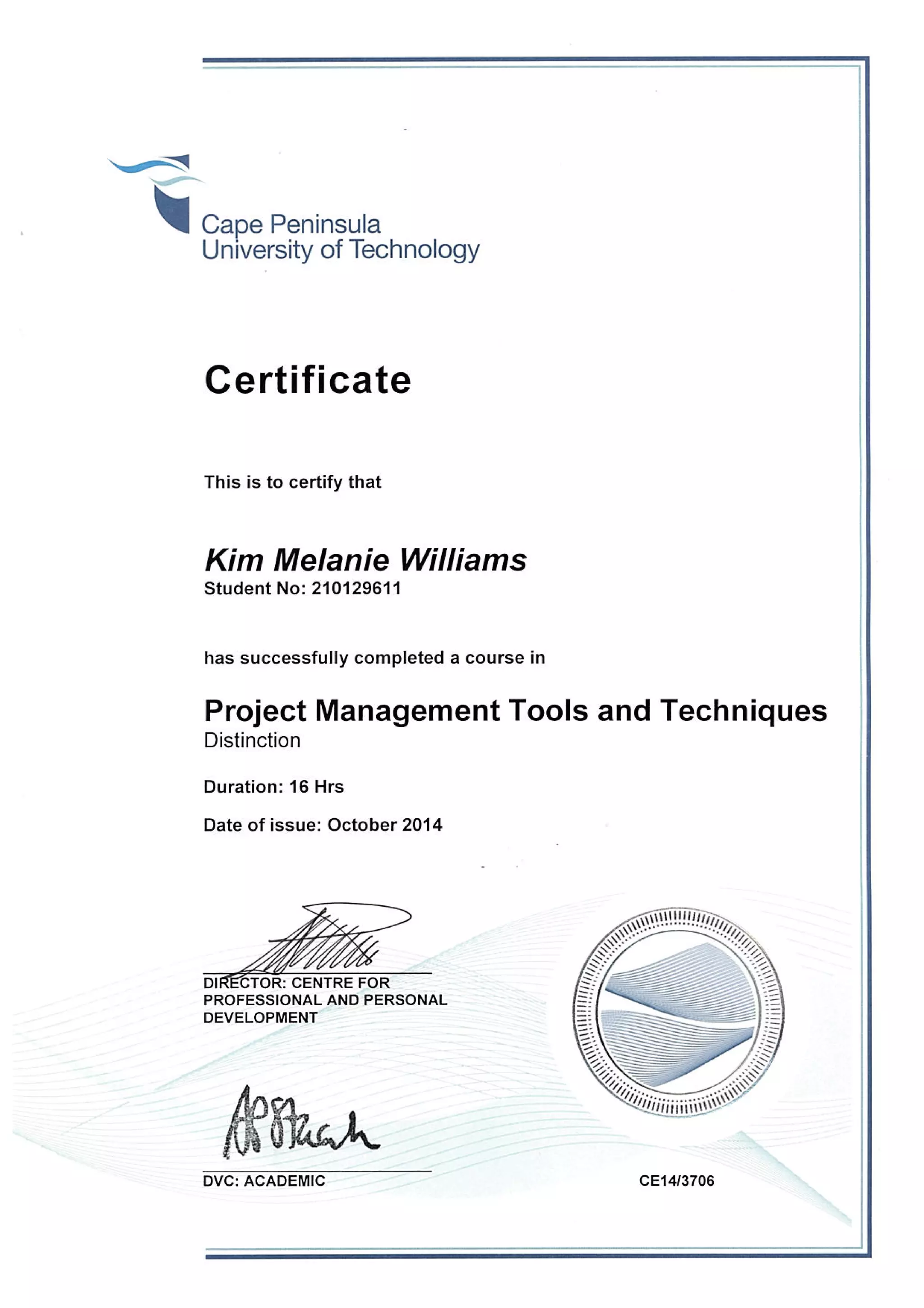 Project Management Certificate | PDF
