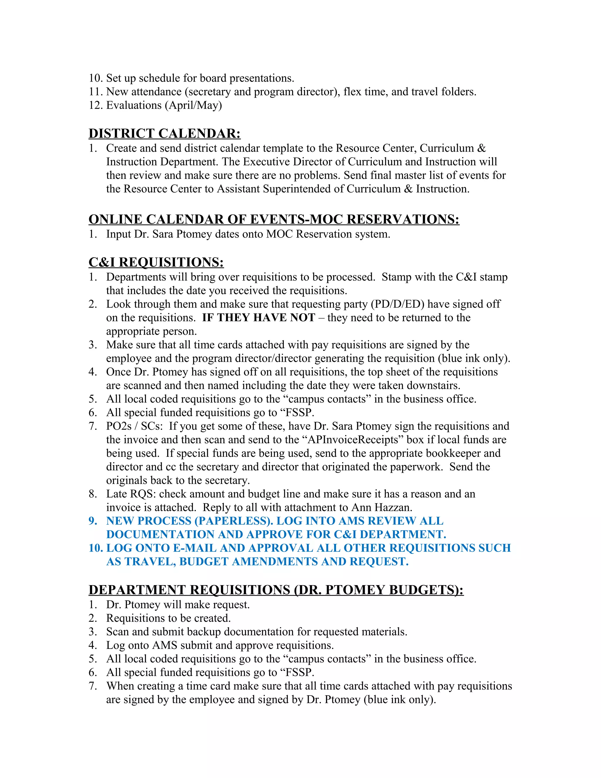 DUTIES OF EXECUTIVE DIRECTOR SECRETARY | DOC