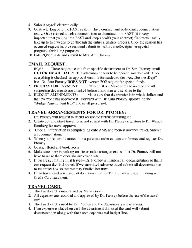 DUTIES OF EXECUTIVE DIRECTOR SECRETARY | PDF