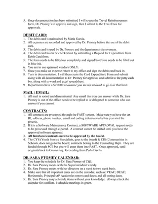 DUTIES OF EXECUTIVE DIRECTOR SECRETARY | DOC | Credit Cards | Personal Debt