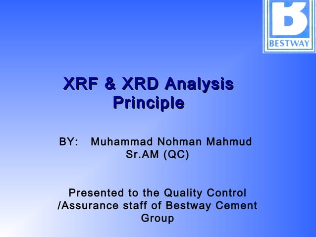 XRF & XRD Analysis Principle | PPT