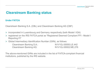 Clearstream-FATCA | PPT