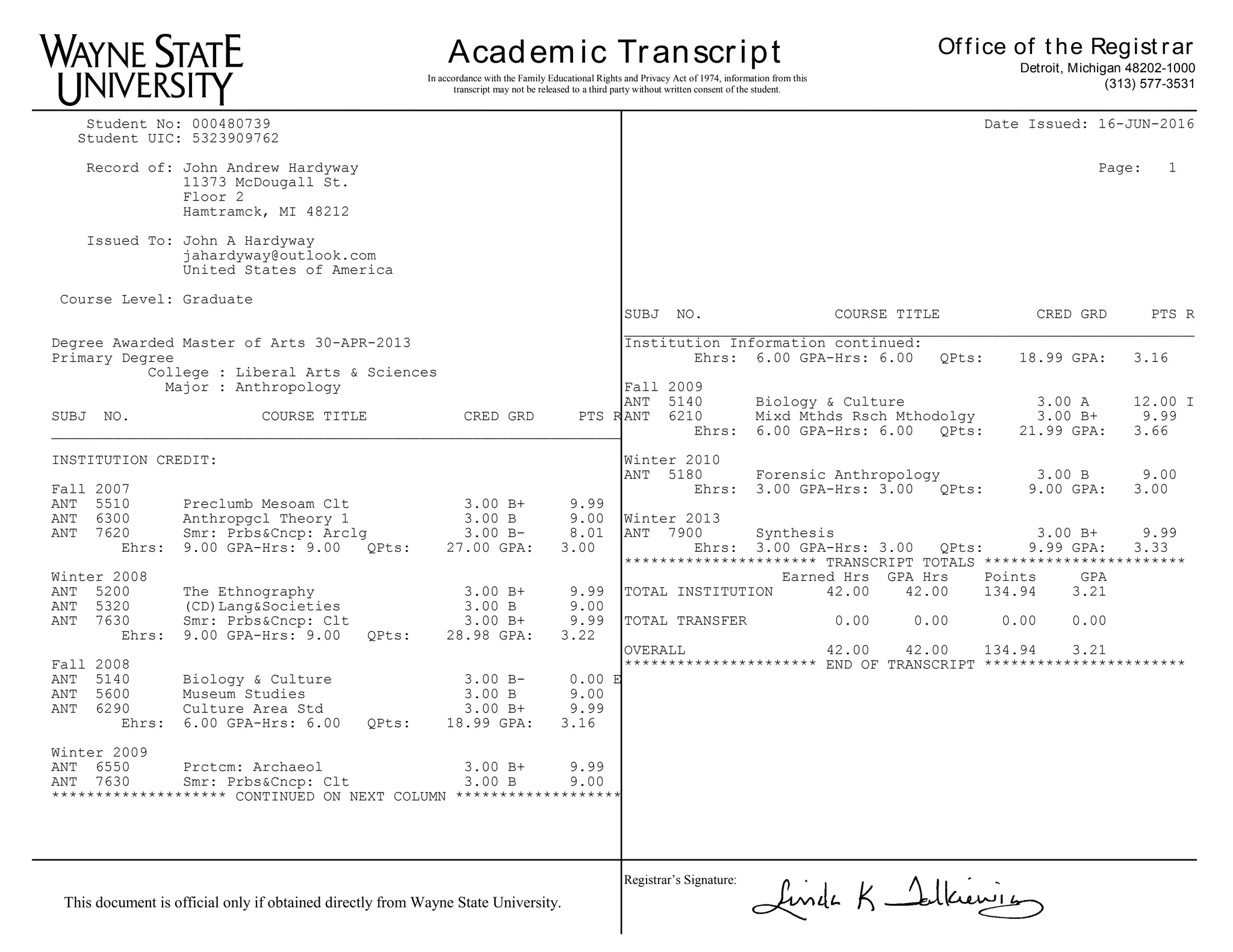 Official transcript | PDF