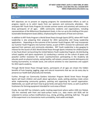 NFF Youth Parks Program_Proposal_140616-POST | PDF