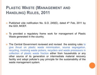 Plastic Waste Management Rules 2016 | PPTX