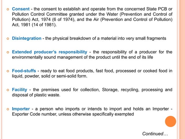 Plastic Waste Management Rules 2016 | PPTX | Environmental Services ...