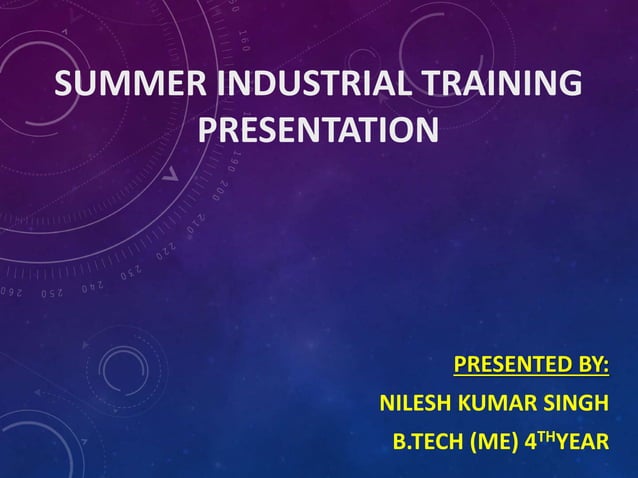Summer Training Presentation | PPT