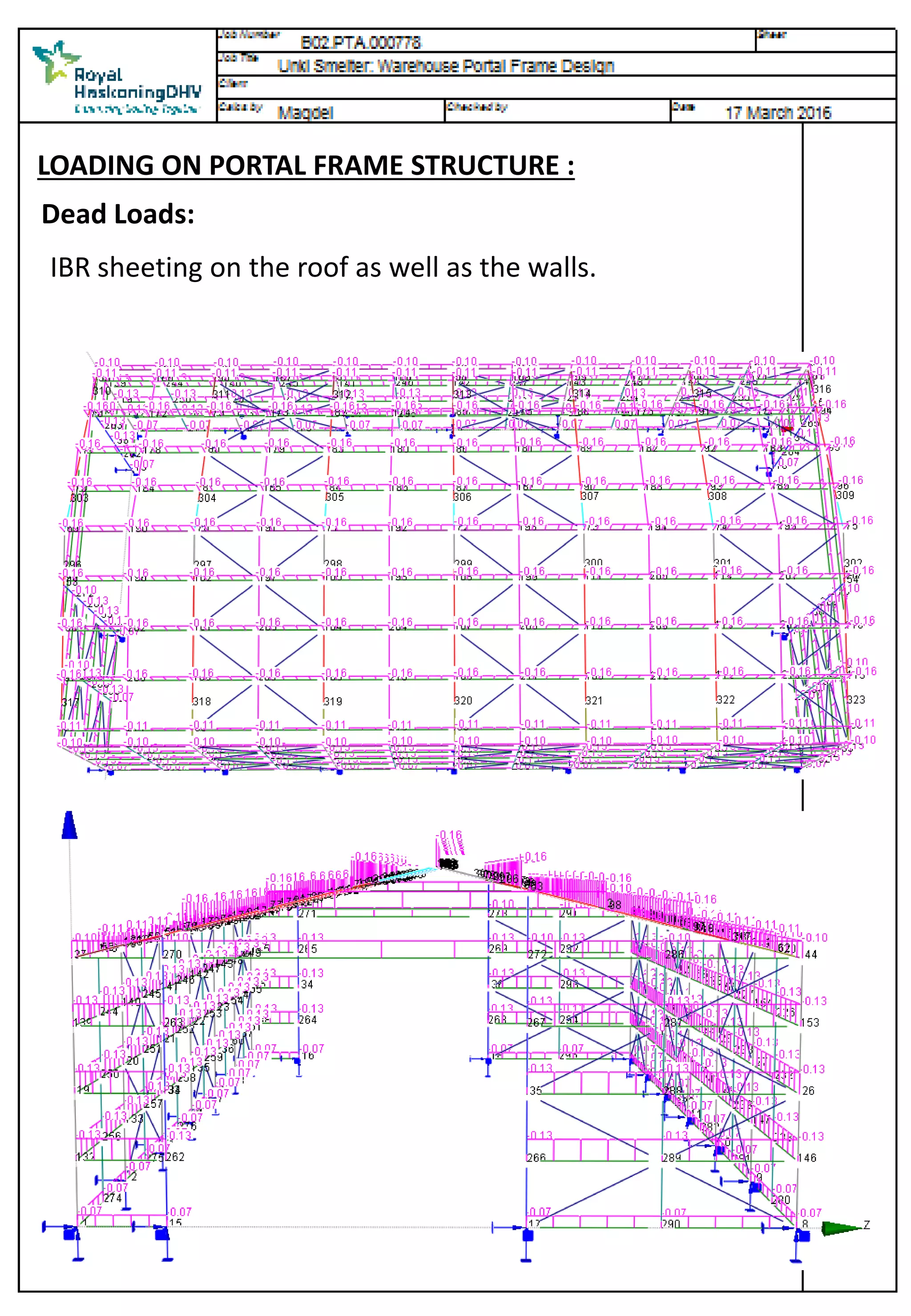 Unki Warehouse Portal Frame Design - Prokon Design Sheets REV01 | PDF